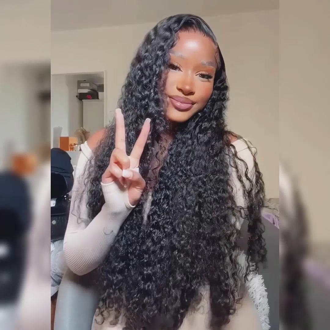 40 Inch Human Hair Wig Water Wave 13x4 Lace Front Wigs Wet And Wavy Gl ...