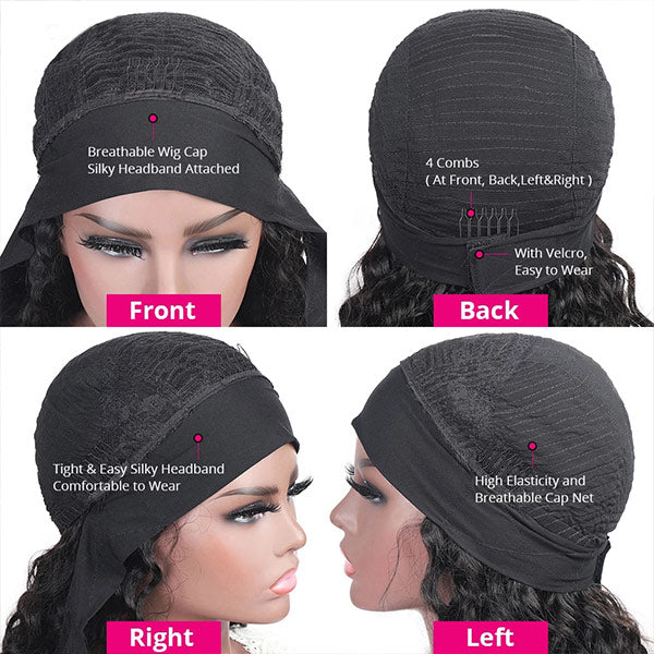 Headband Bob Straight Wigs Short Human Hair Half Wigs – Hairsmarket