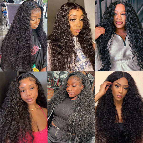 40 Inch Human Hair Wig Water Wave 13x4 Lace Front Wigs Wet And Wavy Gl ...